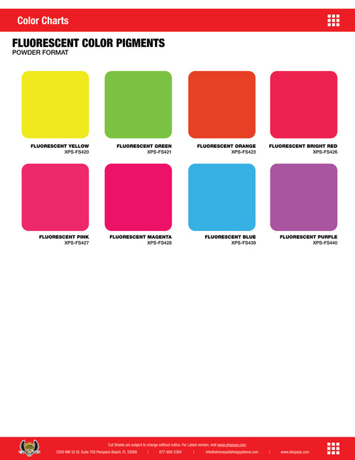 Resin Colors Chart | Premium Epoxy Pigments Selection | XPS