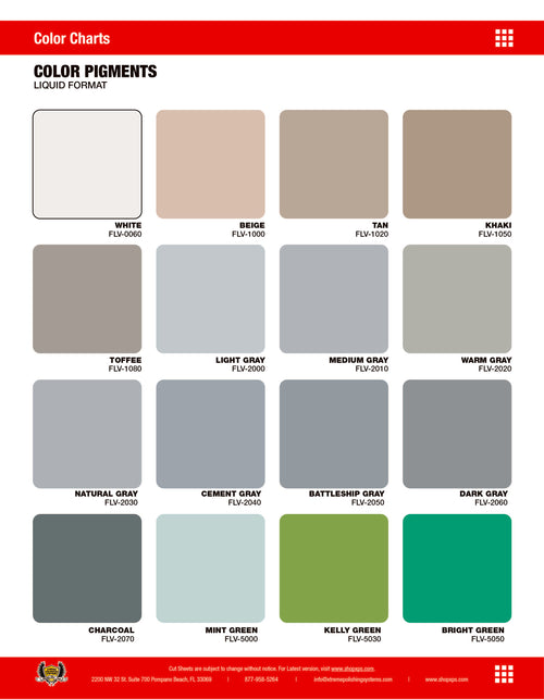 Resin Colors Chart | Premium Epoxy Pigments Selection | XPS