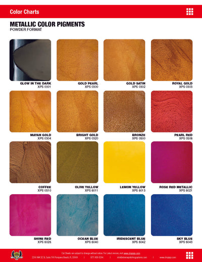 Resin Colors Chart | Premium Epoxy Pigments Selection | XPS