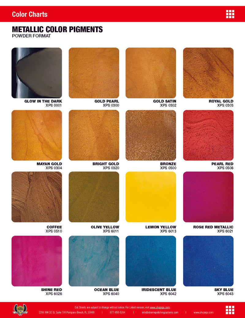 Resin Colors Chart | Premium Epoxy Pigments Selection | XPS