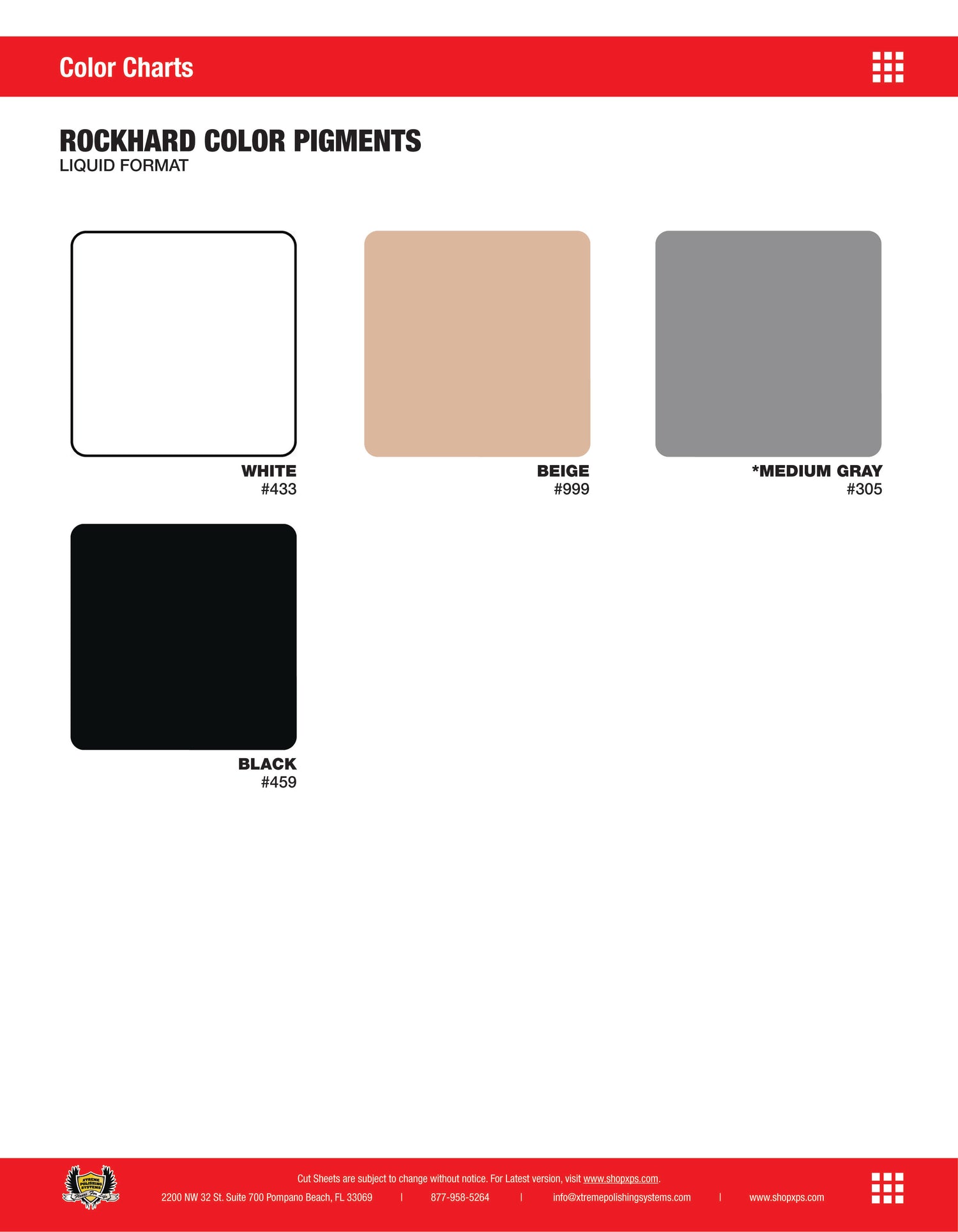 Epoxy Pigments - Rockhard Solid Color Additive | XPS