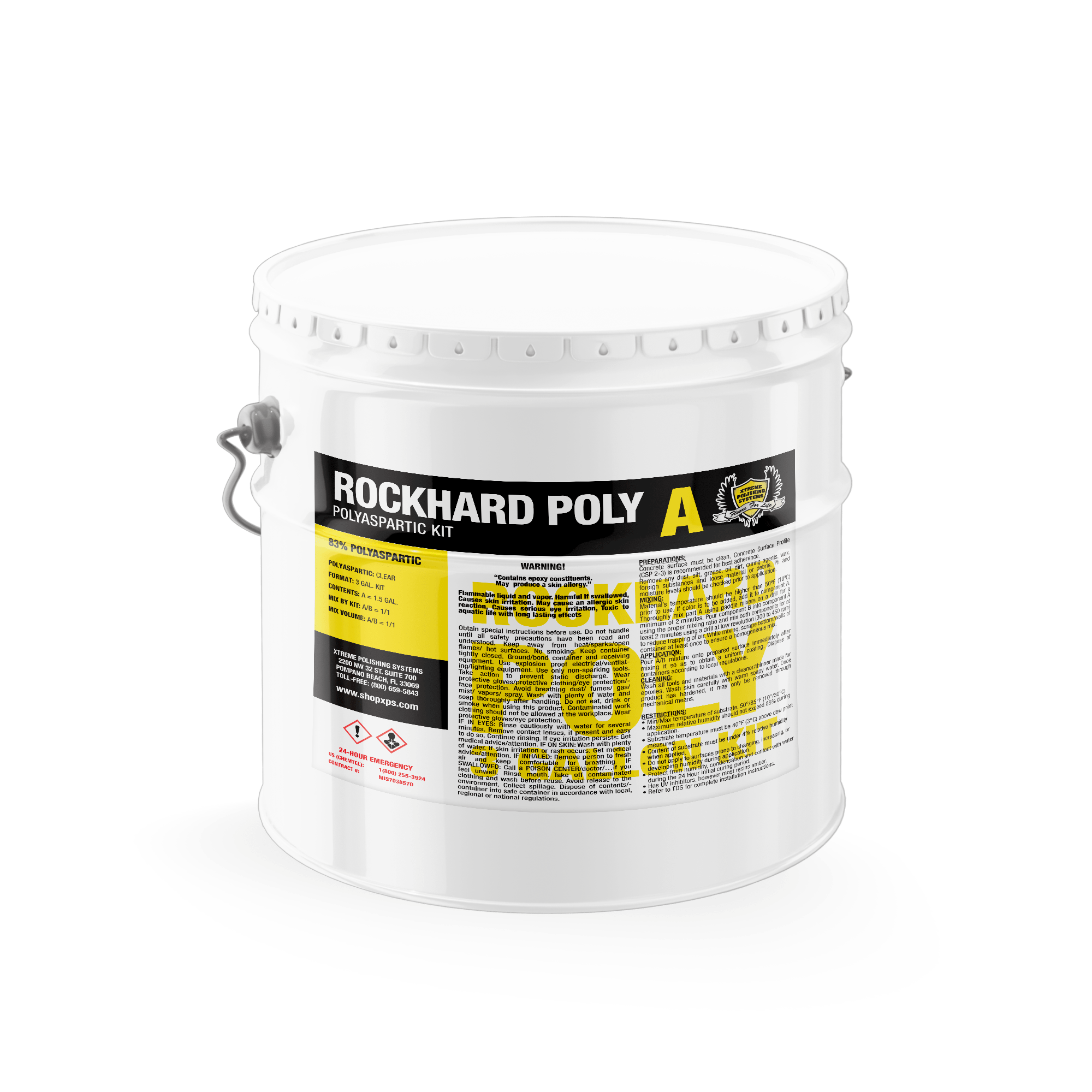 Polyaspartic Flooring Kit - Rockhard Poly 3 Gal. Kit | XPS