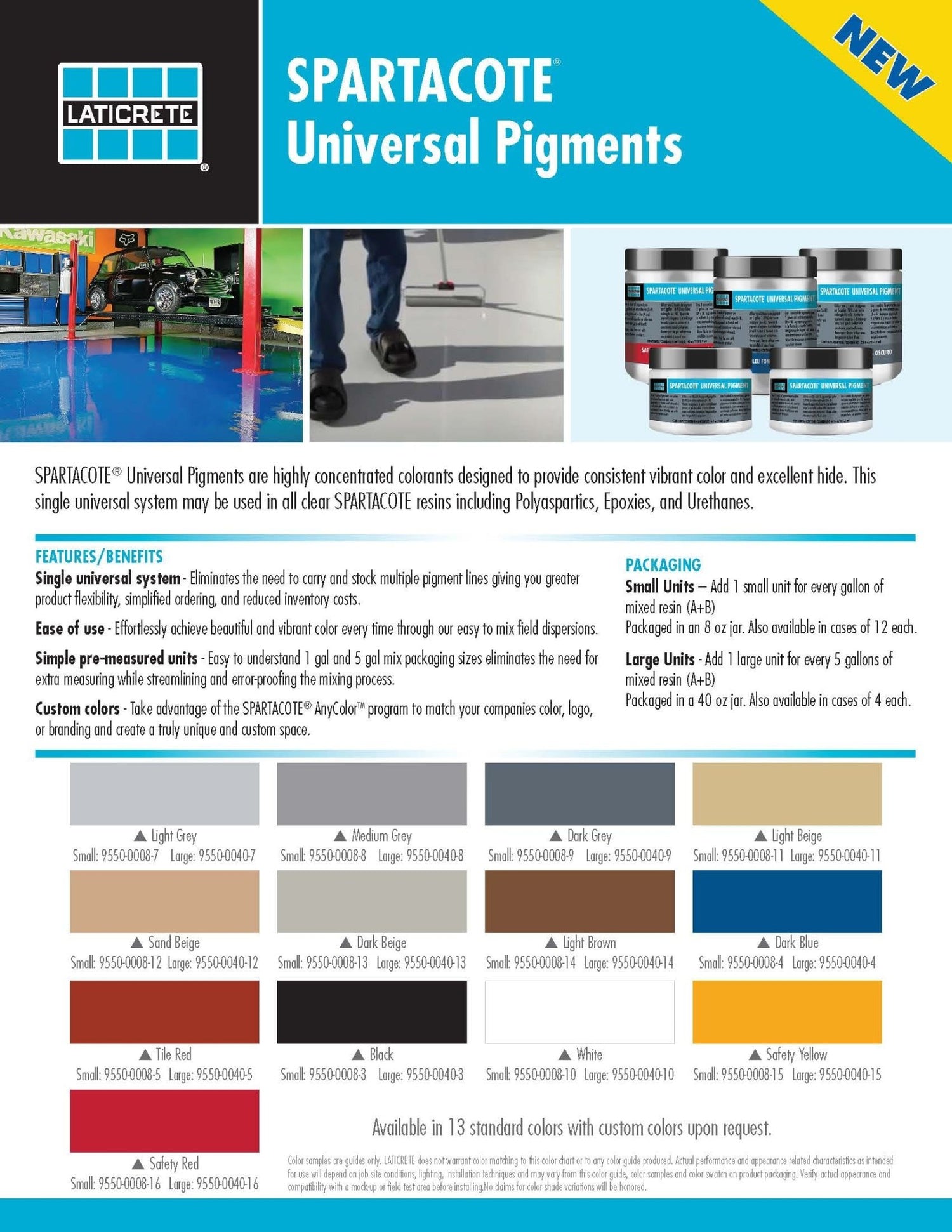 Polyaspartic Floor Coating Colors - Spartacote® Universal Pigments